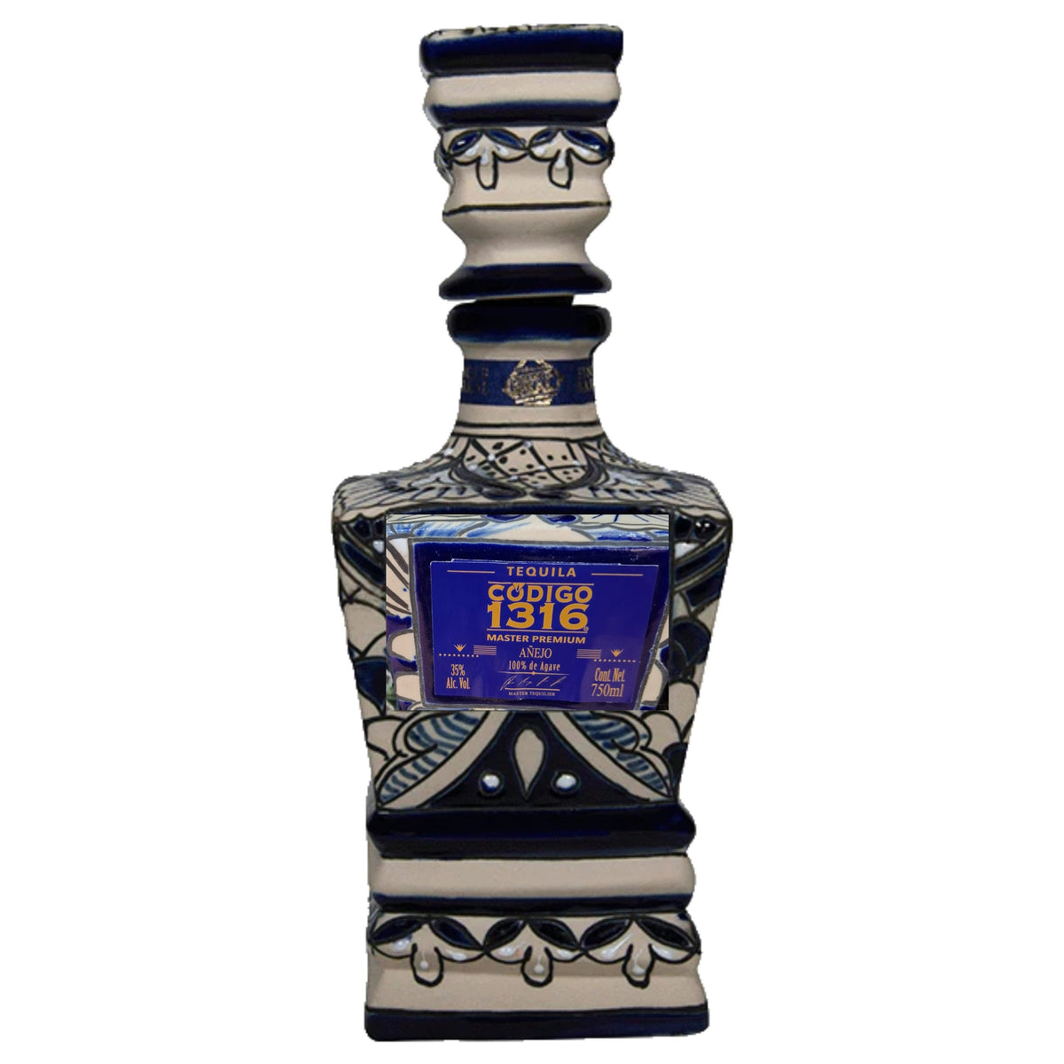 Tequila Codigo 1316 Añejo 100% Agave - 750ml Ed: Cerámica Acordeón – El ...