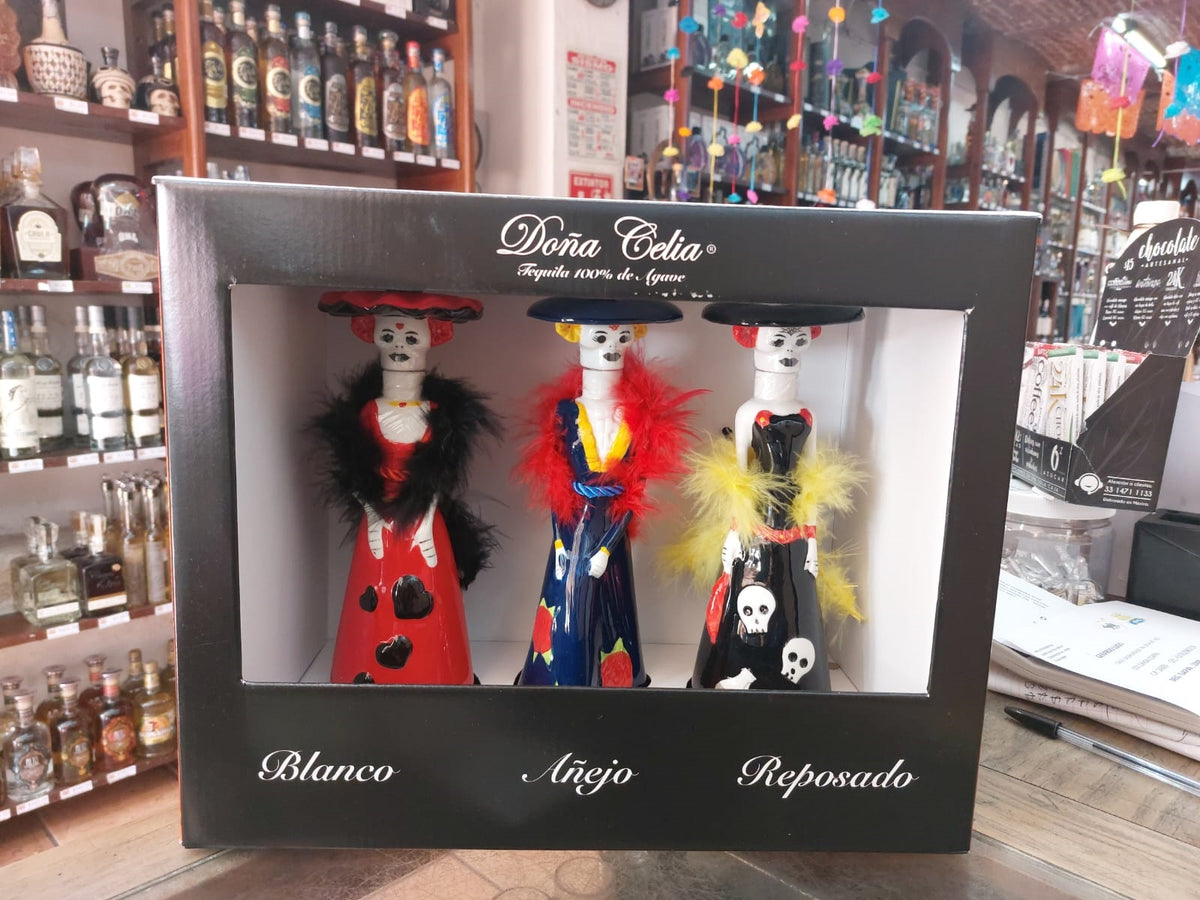 Tequila DOÑA CELIA 375 ml 100% Agave PACK CON 3 botellas (Blanco, repo ...